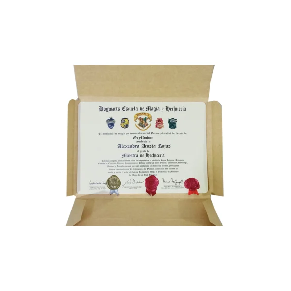 Diploma Harry Potter Personalizado con tu nombre | korishop.co
